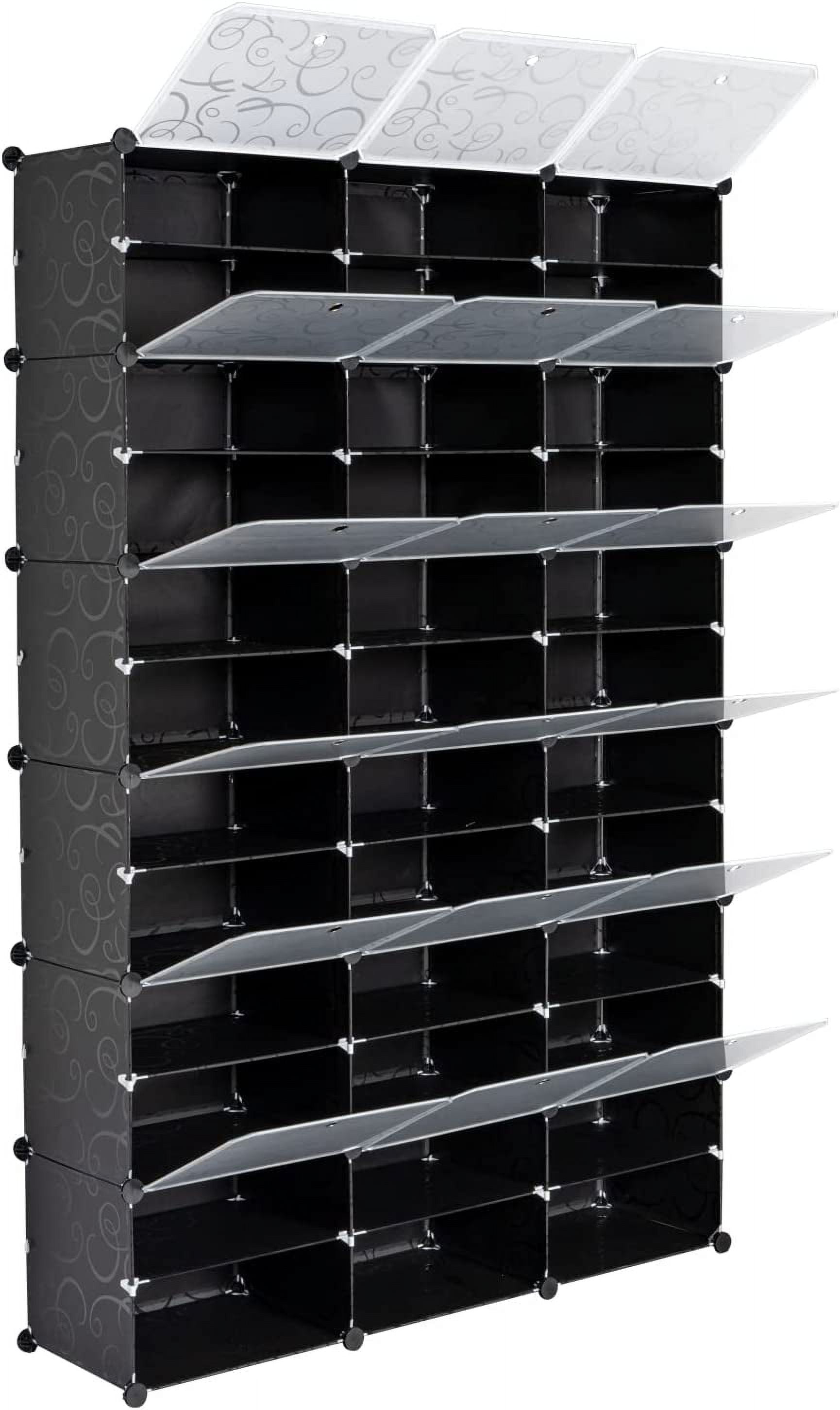 cffs 12-tier Portable 72 Pair Shoe Rack Organizer 36 Grids Tower Shelf ...