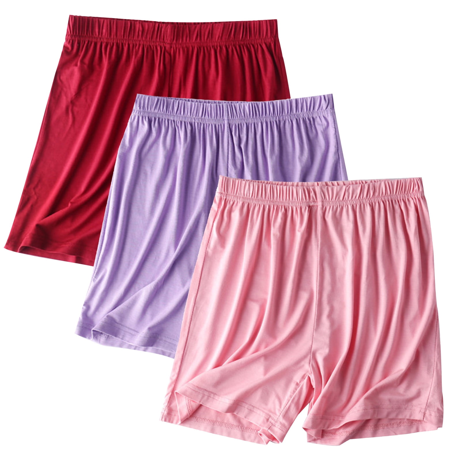 cfhntfmh 3pc Pajama Shorts for Women Lounge Plus Size Comfy Elastic ...