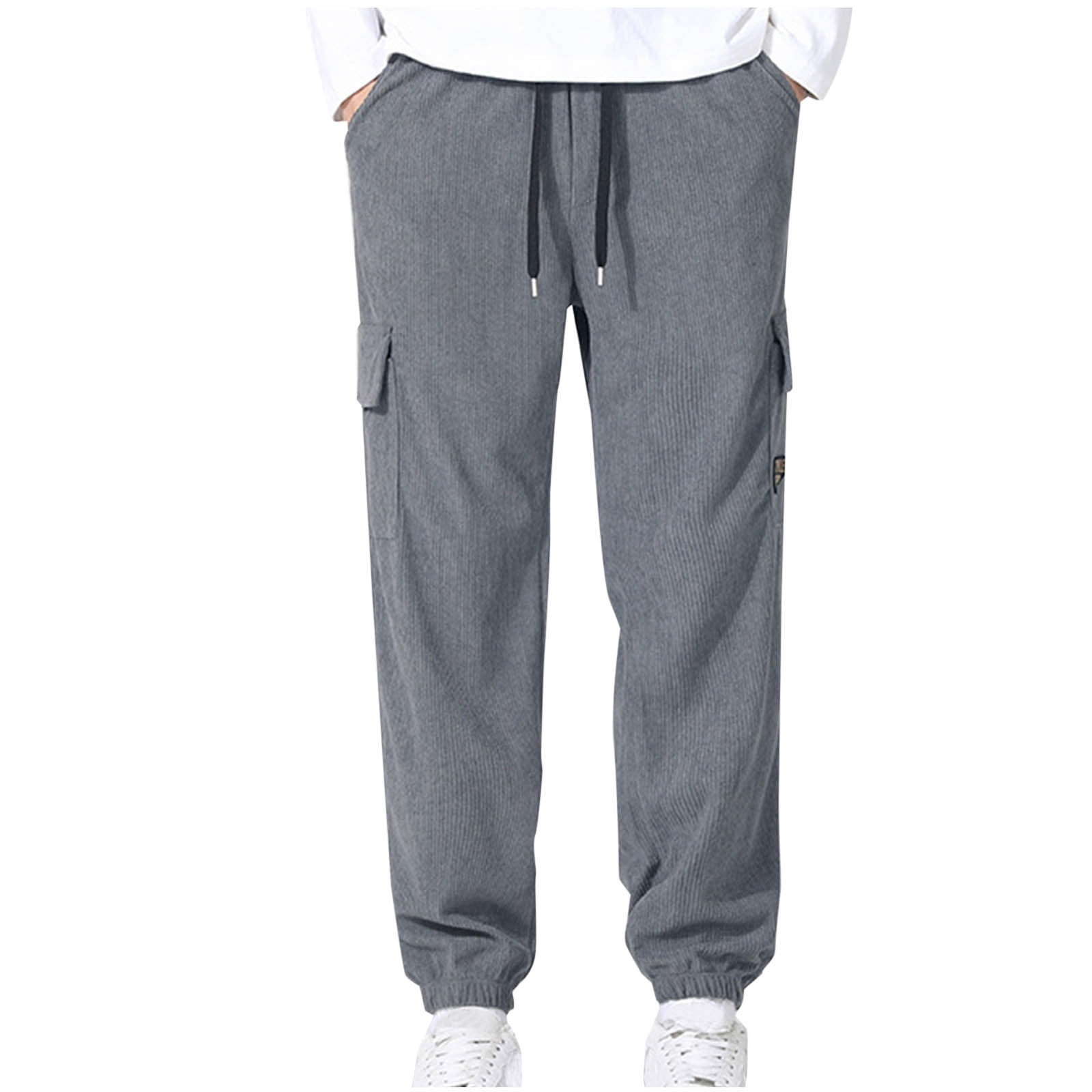 cfhntfmh Baggy Sweatpants for Men Corduroy Fashion Straight Leg Jogger ...