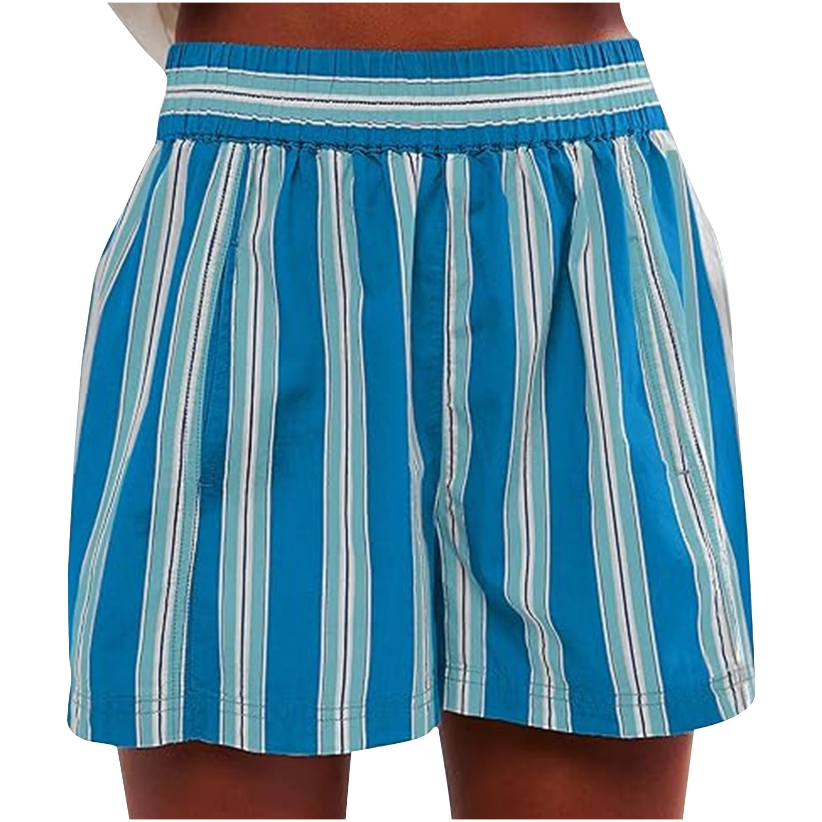 cfhntfmh Boxer Shorts for Women 2025 Summer Striped Casual Pajama ...