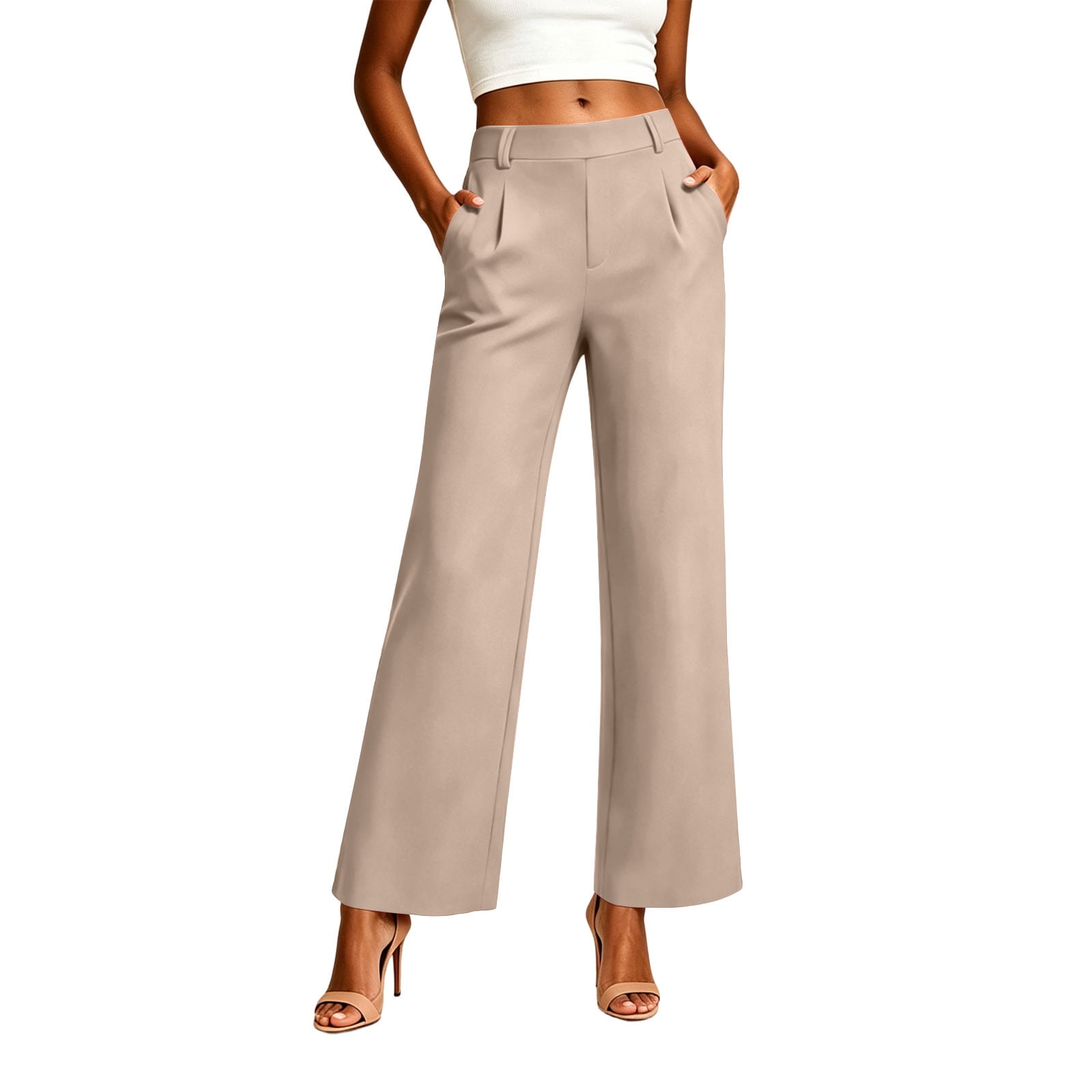 cfhntfmh Business Casual Pants for Women Wide Leg Loose Fit Work Pants ...