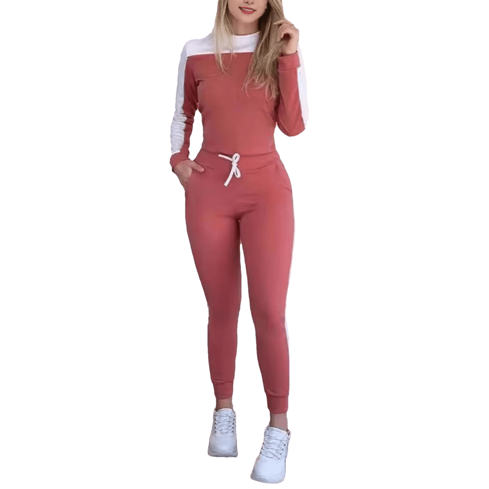 cfhntfmh Casual Outfits for Women Slim Mock Neck Long Sleeve Color ...