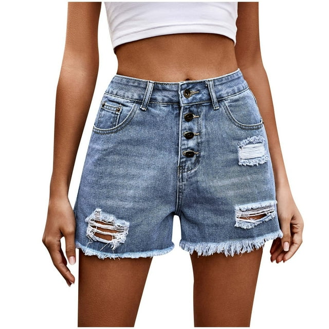 cfhntfmh High Waisted Shorts for Women Cut off Ripped Jean Shorts ...
