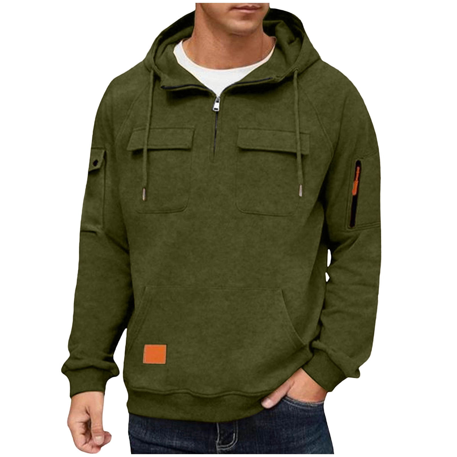 cfhntfmh Hoodies for Men Big and Tall Quater Zip Pullover Sweatshirt ...