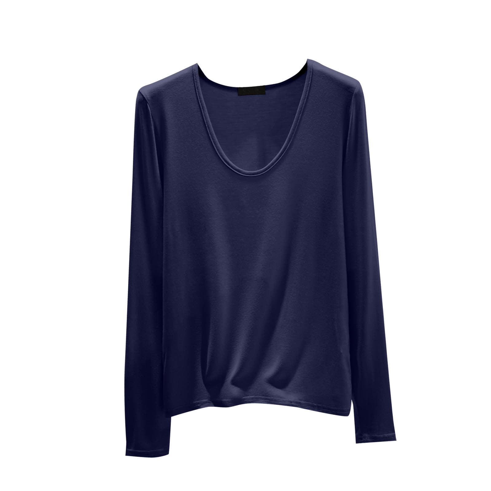 cfhntfmh Long Sleeve Pajama Tops for Women Plus Size Solid Color V Neck ...