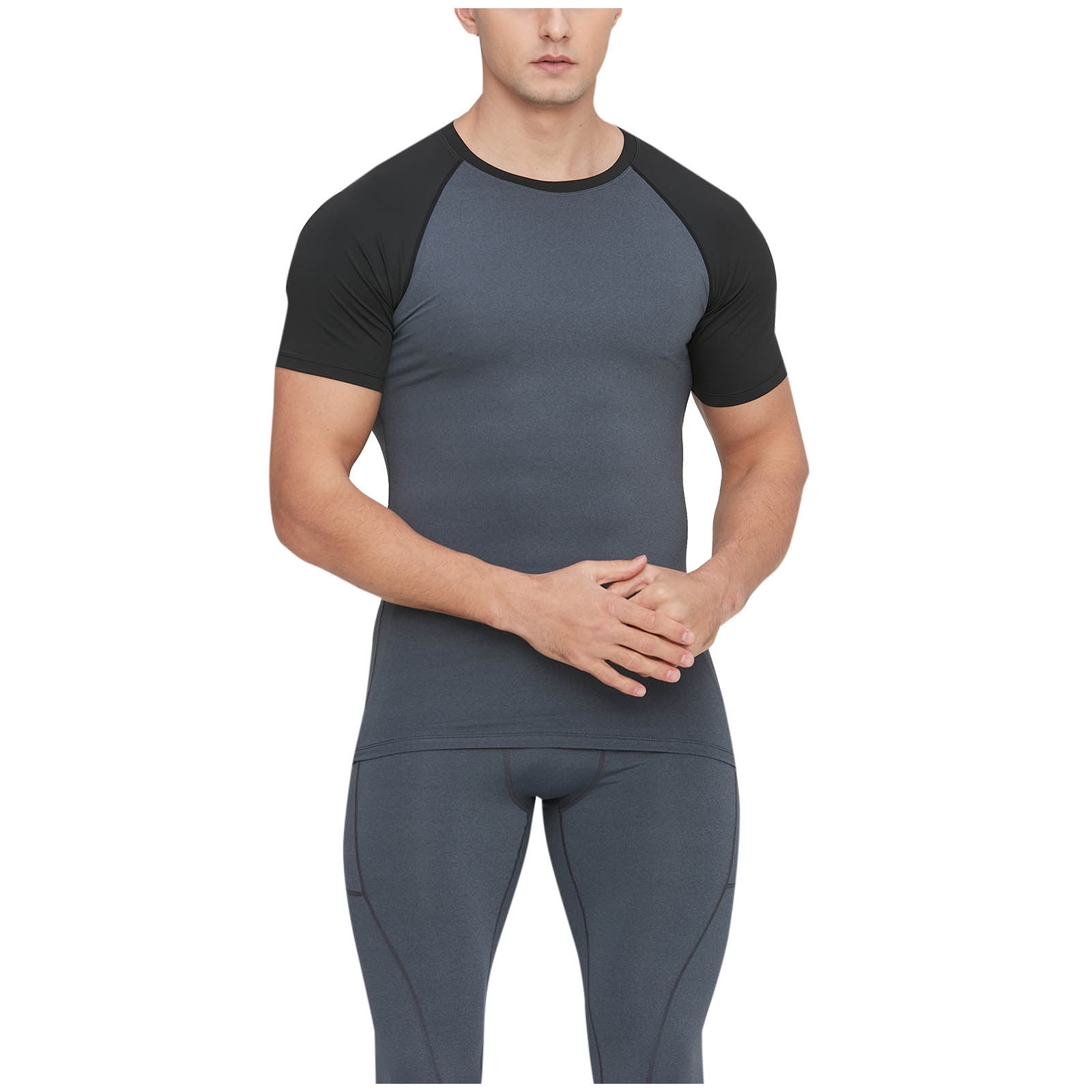 cfhntfmh Men's Athletic Gym Shirts Summer Quick Dry Short Sleeve Slim ...