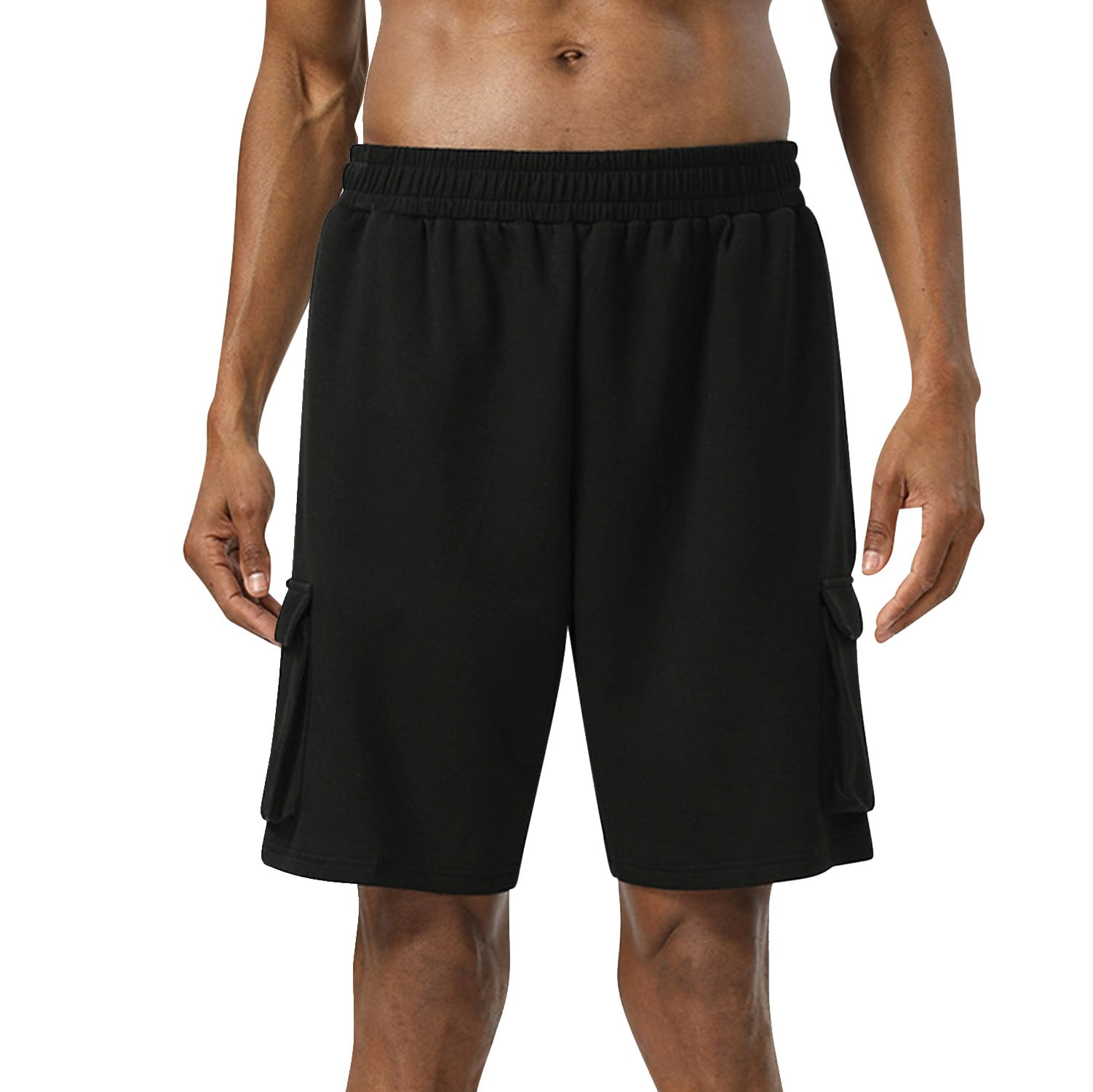 cfhntfmh Men's Gym Shorts with Side Pocket Elastic Waist Athletic ...