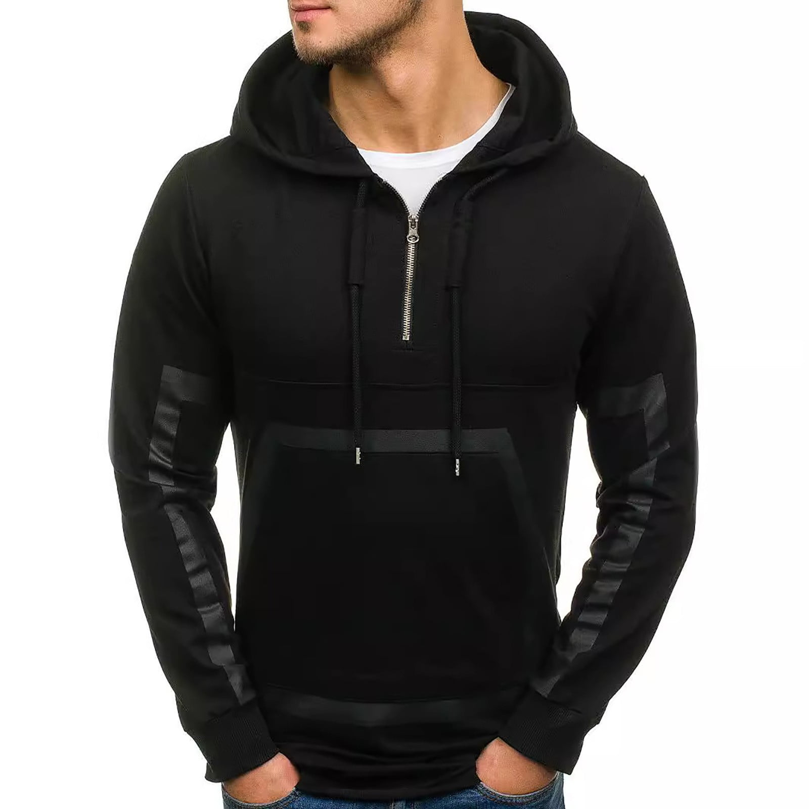cfhntfmh Men's Hoodies Half Zip Pullover Vintage Workout Running Active ...