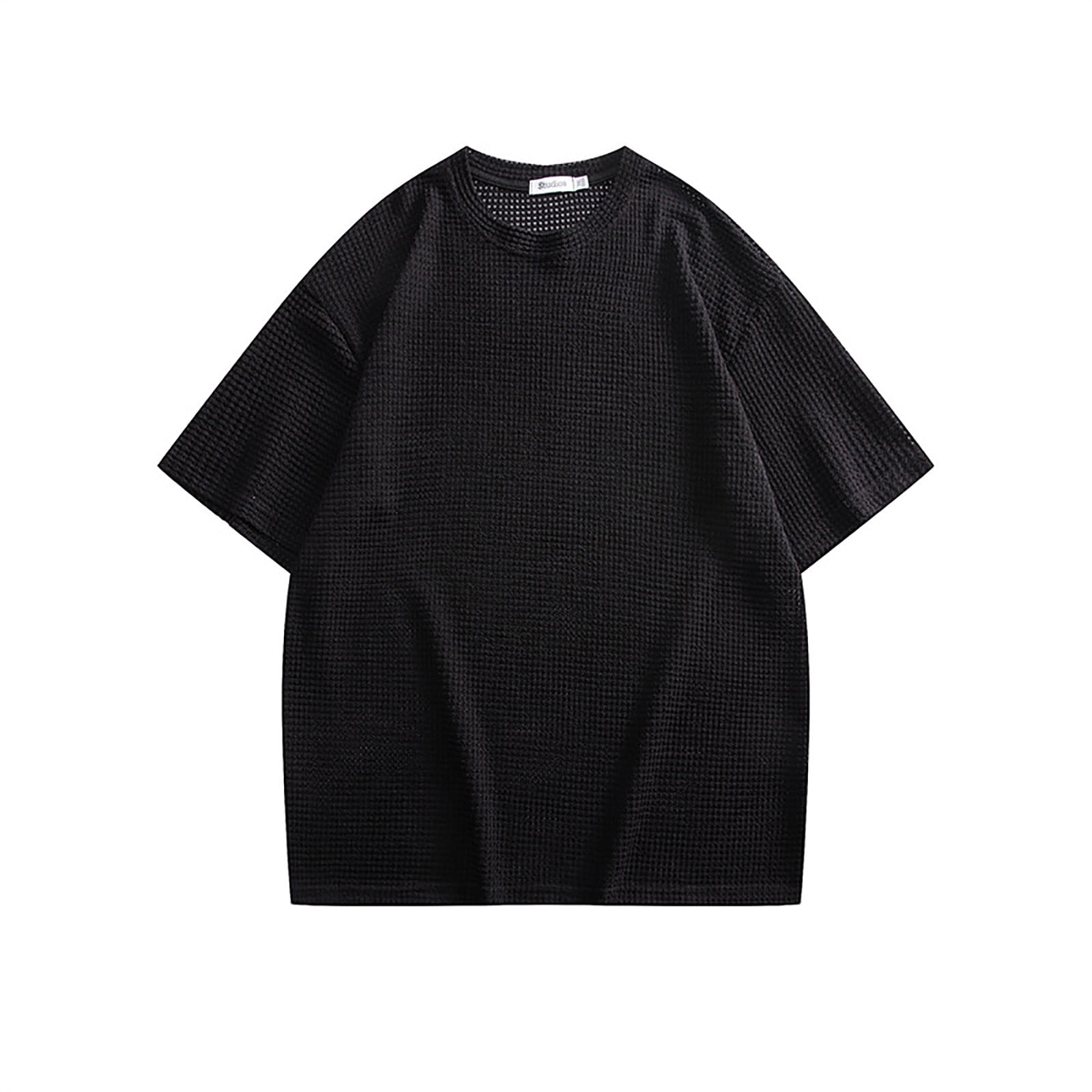 cfhntfmh Men's Mesh T-Shirt Short Sleeve Crew Neck Tee Shirts Casual ...