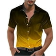 cfhntfmh Men's Silk Button down Shirts Gradient Color Hawaiian Shirt ...