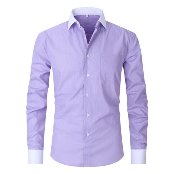 cfhntfmh Men's Striped Dress Shirts Business Casual Formal Shirts ...