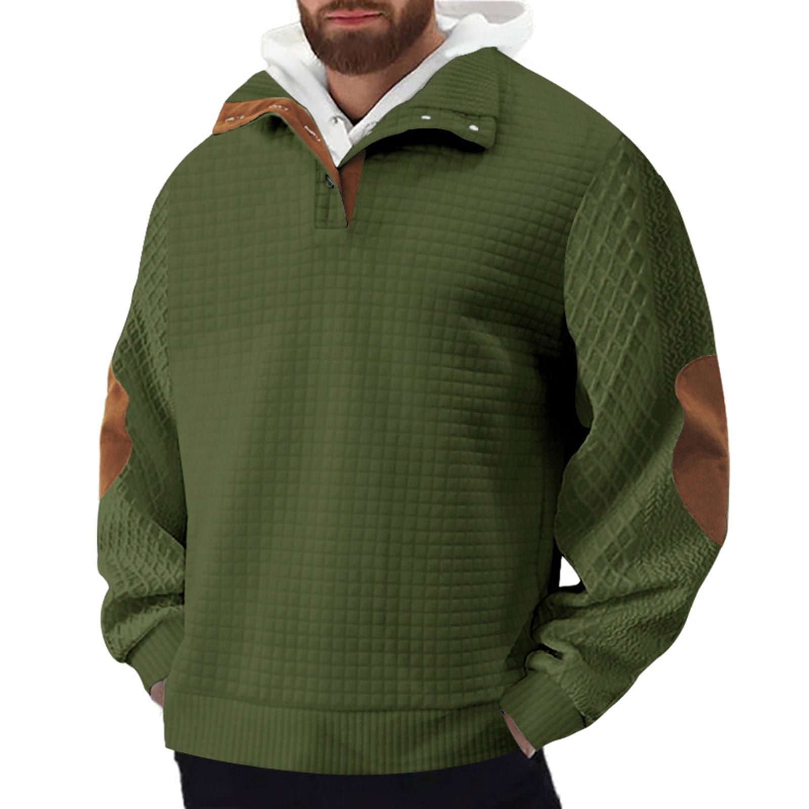 cfhntfmh Men's Sweatshirt Casual Long Sleeve Outdoor Stand Collar ...