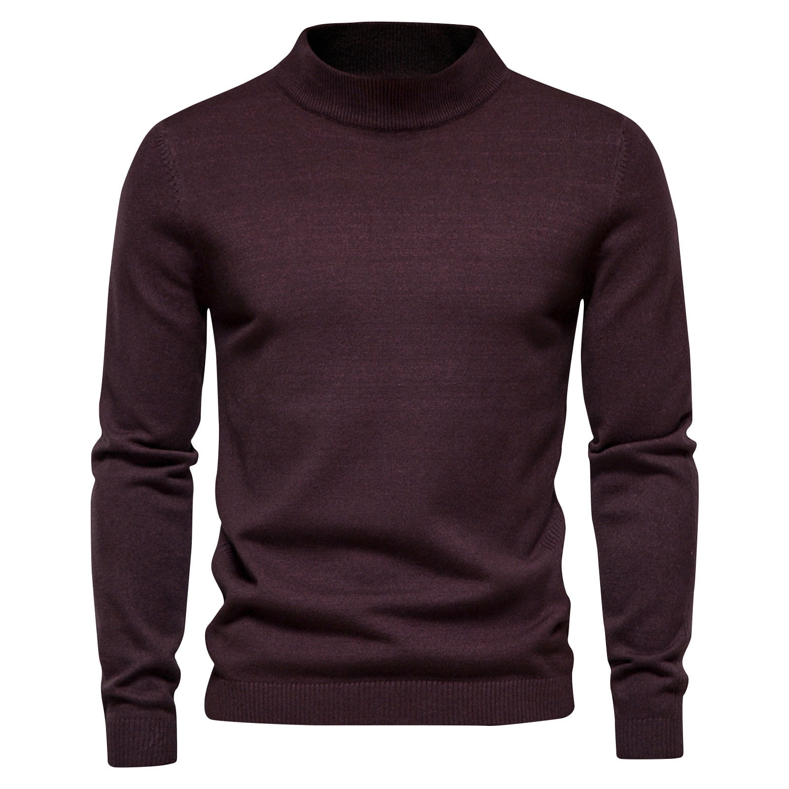 cfhntfmh Mens Base Layer Sweaters Slim High Neck Long Sleeve Knitted ...