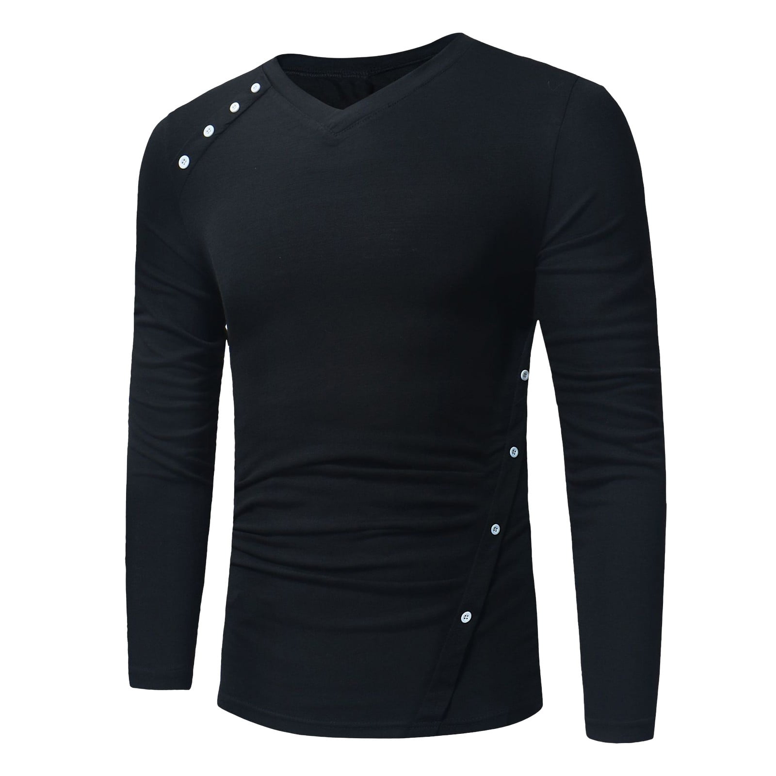 cfhntfmh Mens Long Sleeve Muscle T Shirts Slim Fit Casual V Neck ...
