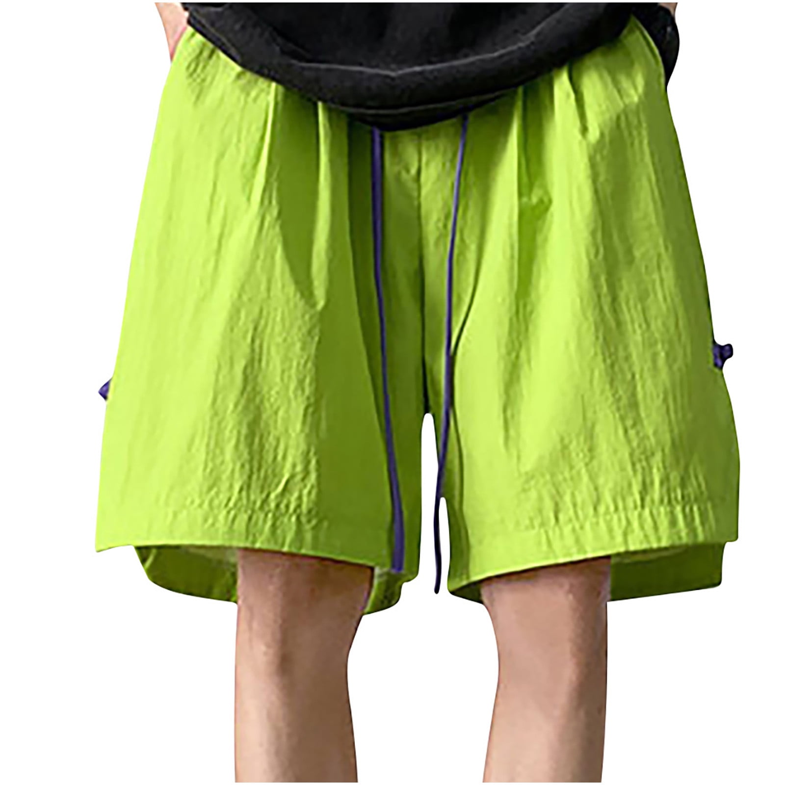 cfhntfmh Mens Shorts Casual Elastic Waist Drawstring Shorts for Men ...