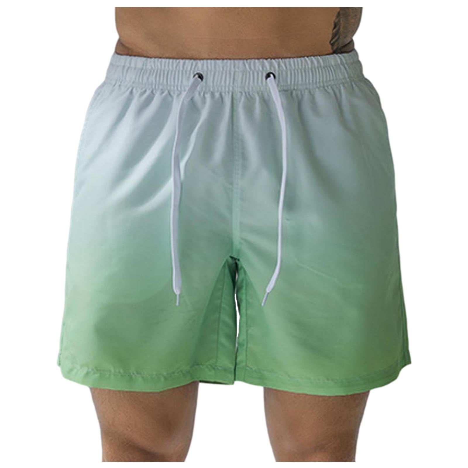 cfhntfmh Mens Summer Beach Shorts Quick Dry Drawstring Elastic Waisted ...