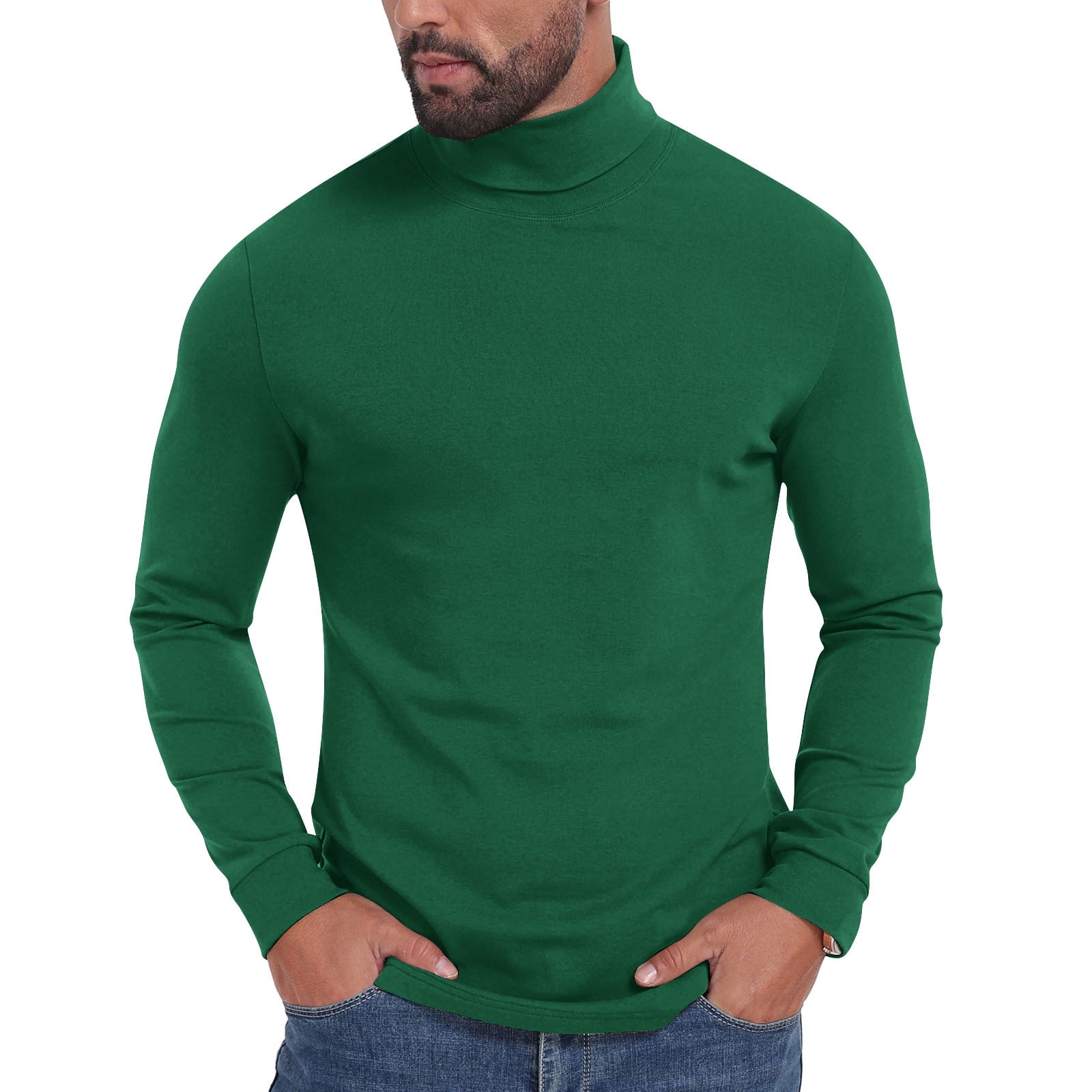 cfhntfmh Mens Turtleneck Shirts Slim Fit Thermal Tops Lightweight ...