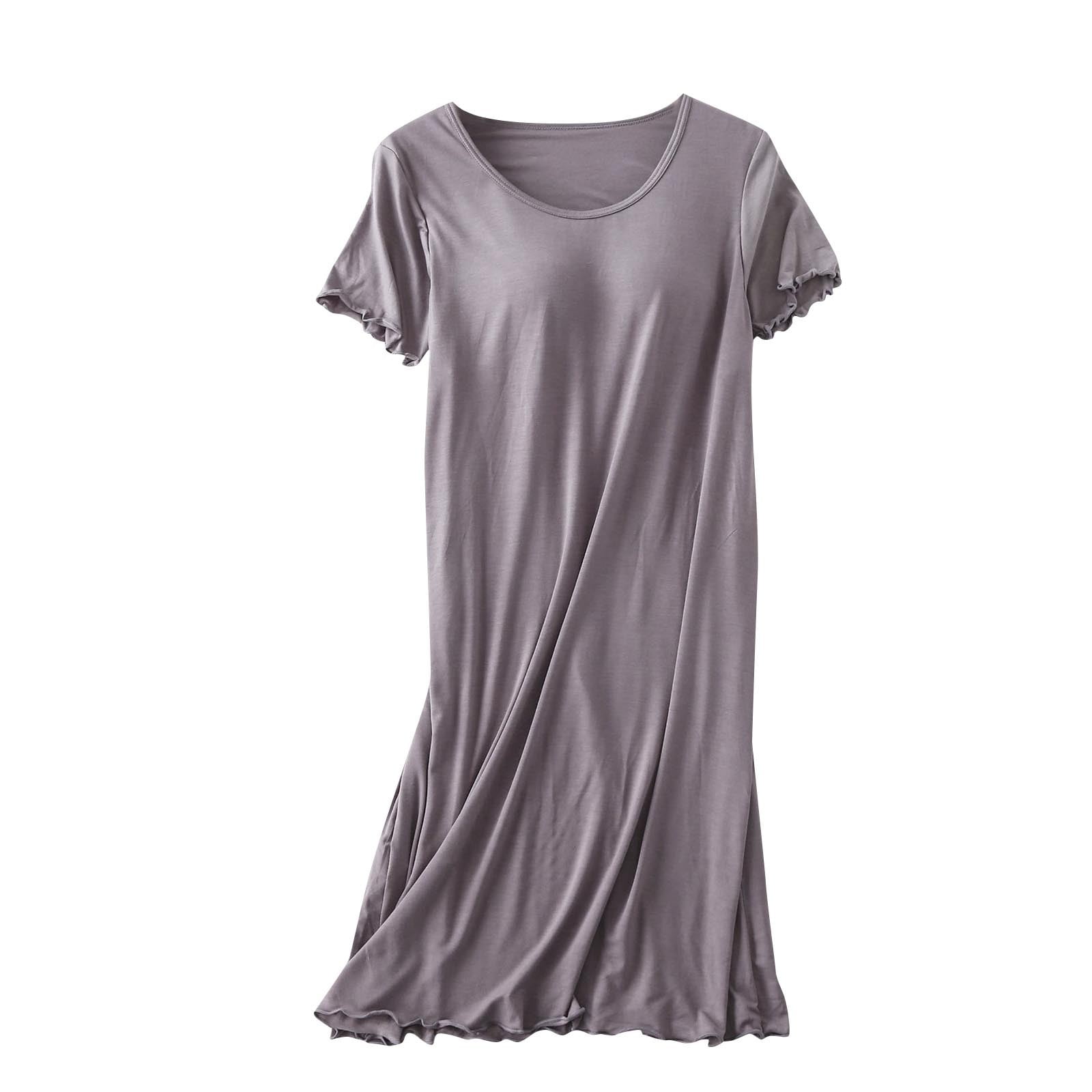 cfhntfmh Nightgown for Women Lounge Soft Scoop Neck Short Sleeve Comfy ...