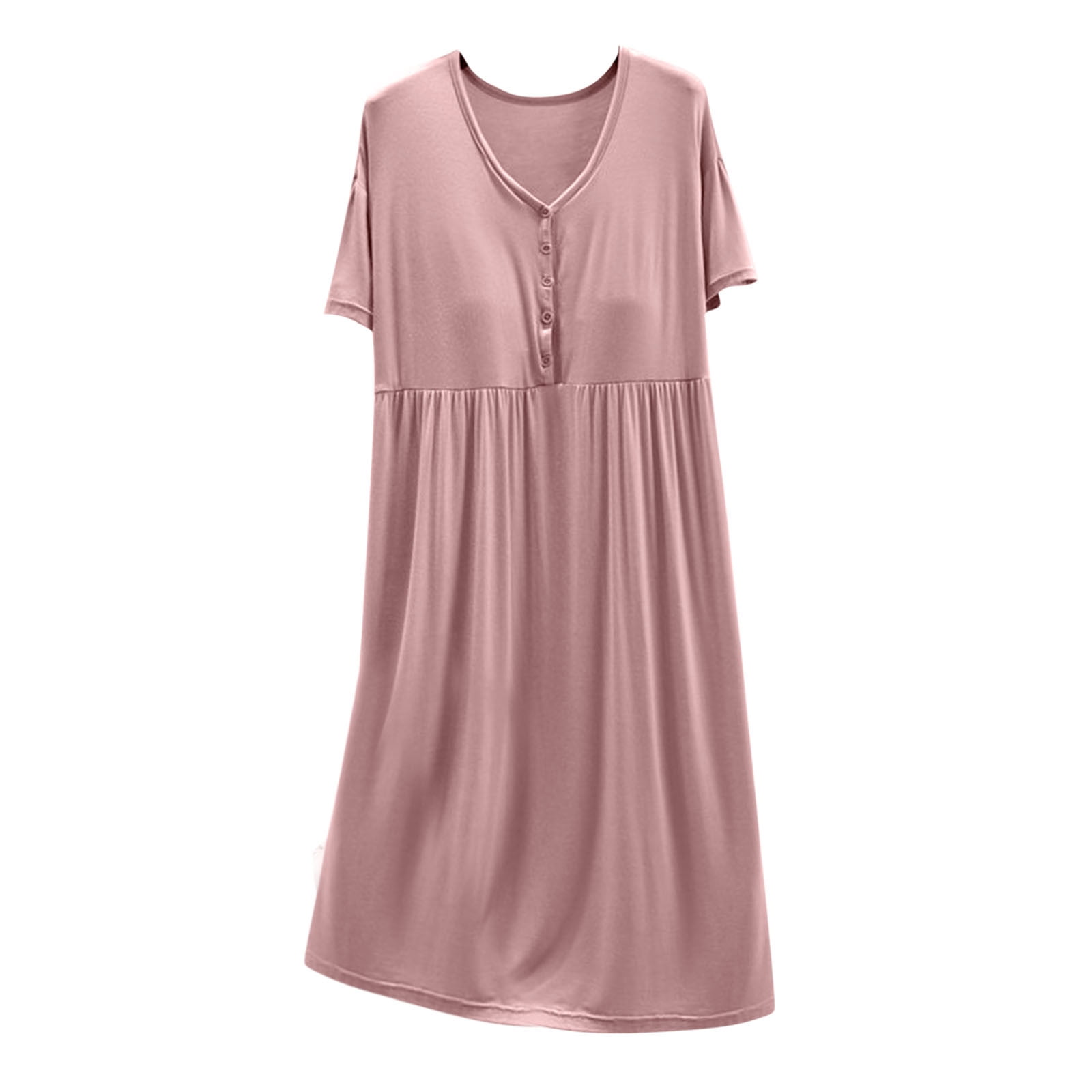 cfhntfmh Pajama Dresses for Women Comfy V Neck Buttons down Shirts ...