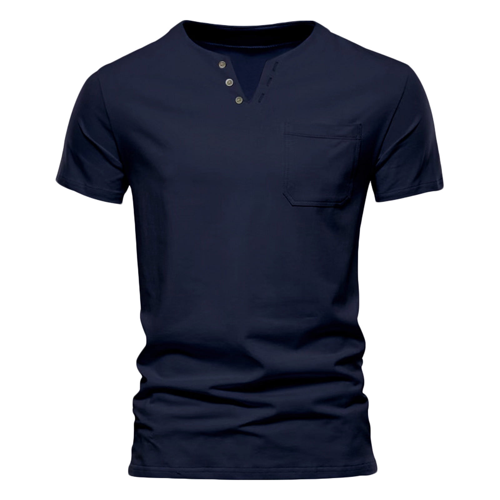 cfhntfmh Short Sleeve Shirts for Men Summer Casual V Neck Button up T ...