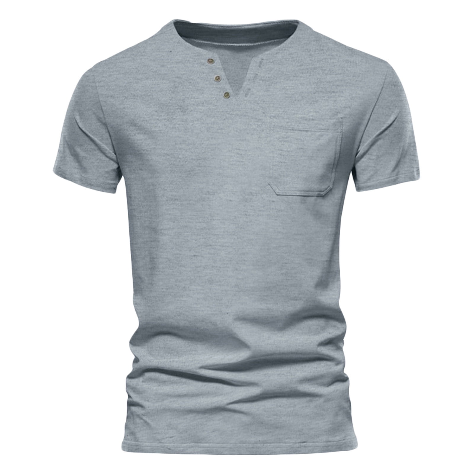 cfhntfmh Short Sleeve Shirts for Men Summer Casual V Neck Button up T ...