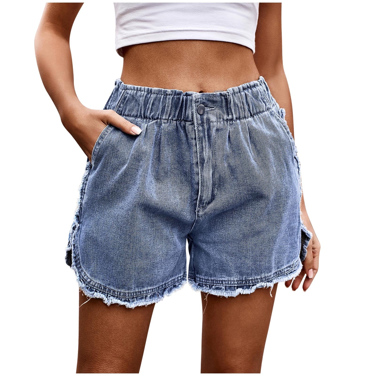 cfhntfmh Shorts for Women Casual Summer Cut off Wide Leg Denim Shorts ...