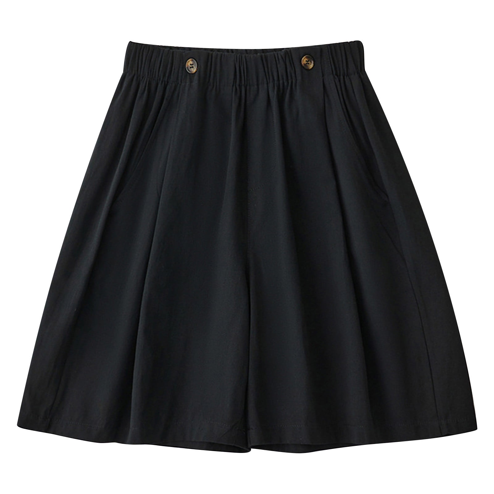 cfhntfmh Shorts for Women Dressy Elastic High Waisted Buttons Cotton ...
