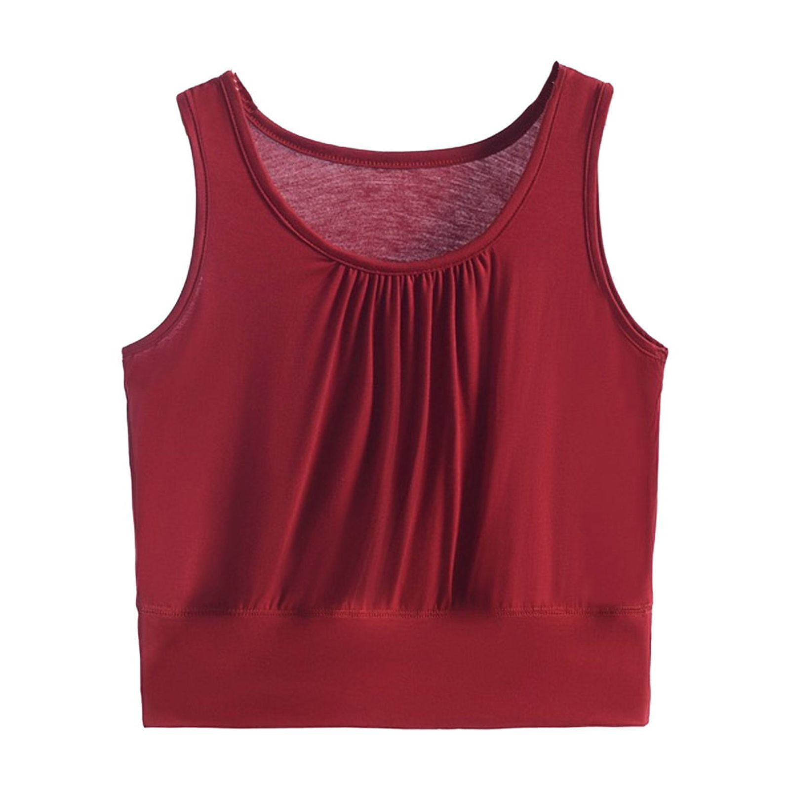 cfhntfmh Sleep Crop Tops for Women Pleated Round Neck Soft Shirts Baggy ...