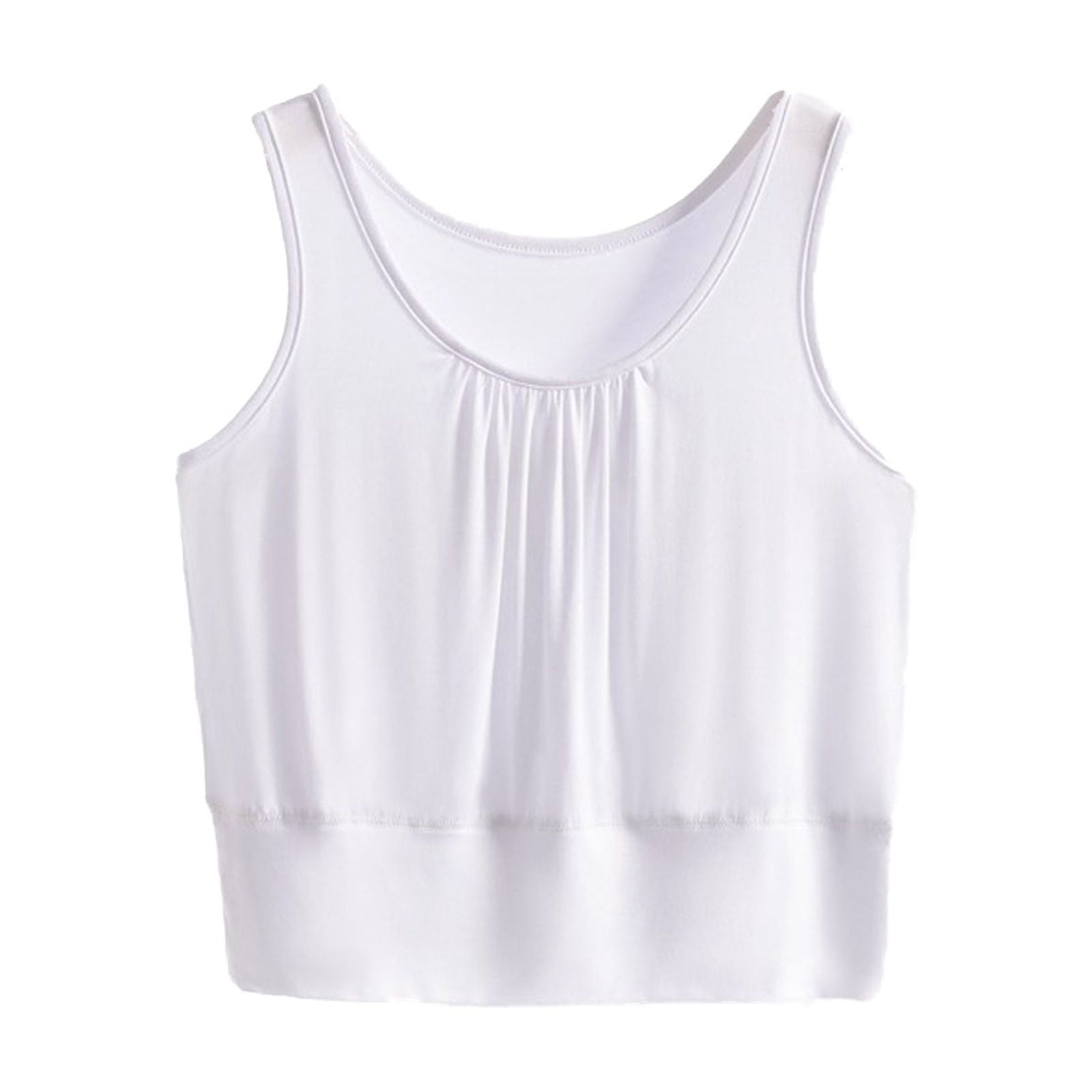 cfhntfmh Sleep Crop Tops for Women Pleated Round Neck Soft Shirts Baggy ...