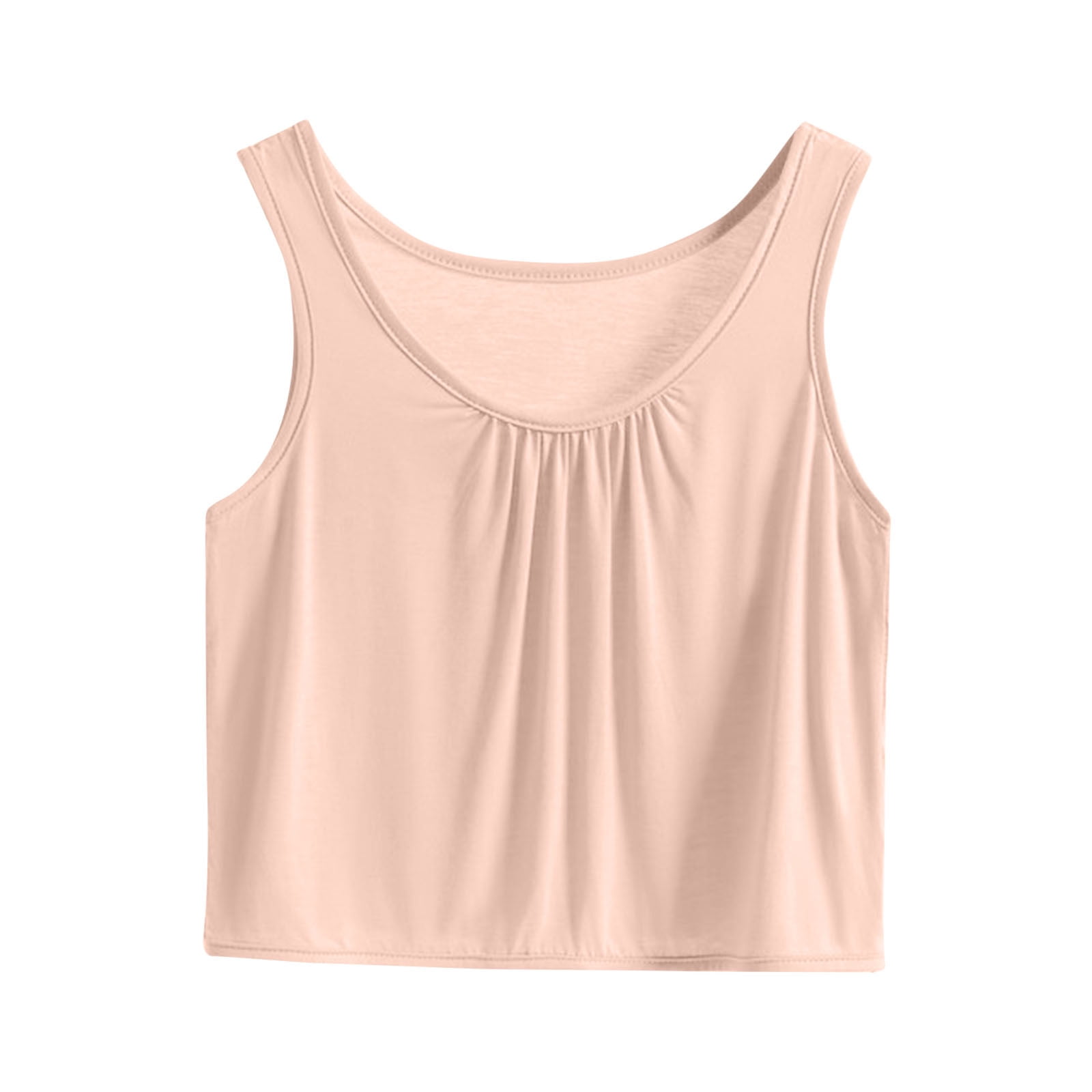 cfhntfmh Sleep Tops for Women Strappy Sleeveless Scoop Neck Pleated ...