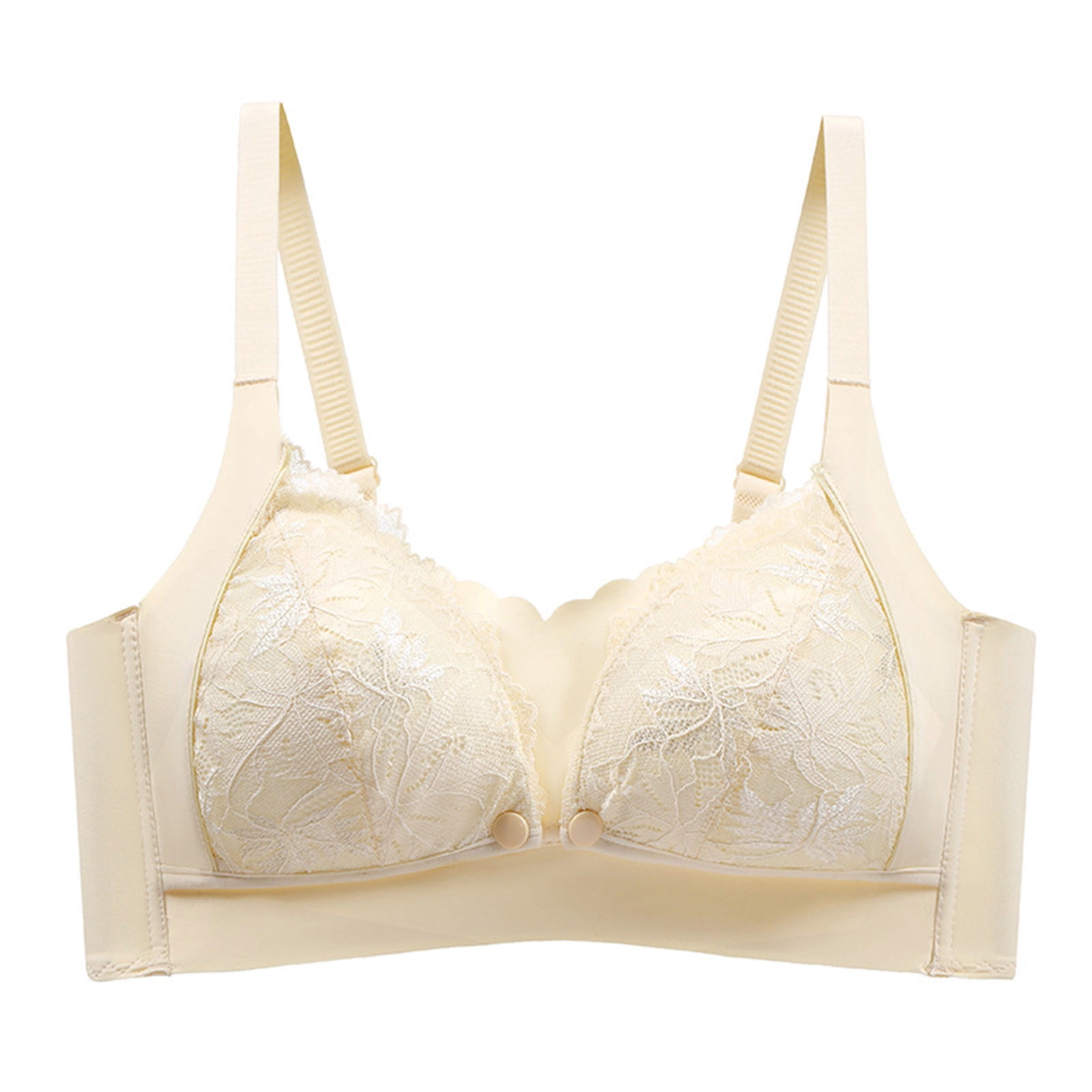cfhntfmh Snap Front Closure Bra for Women Full Coverage Wireless Lace ...