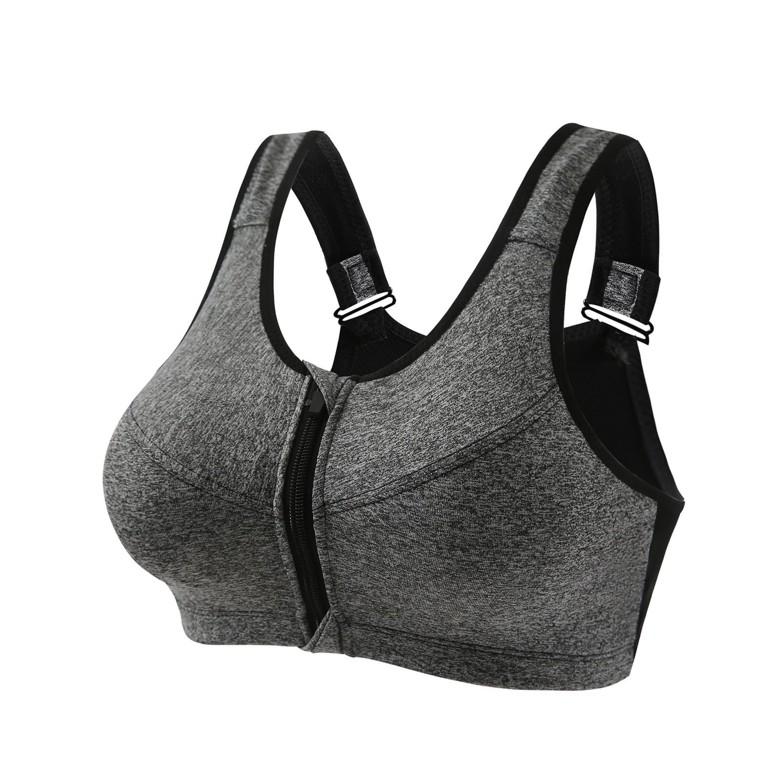 Cfhntfmh Sports Bras For Women Wireless Full Zipped Front Closure Bralettes Plus Size Seamless