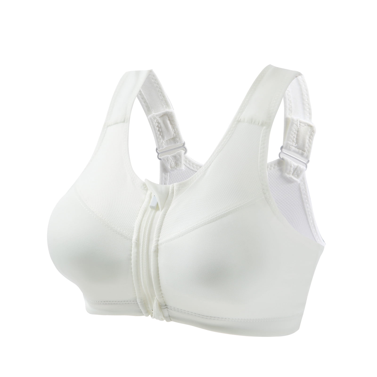 Cfhntfmh Sports Bras For Women Wireless Full Zipped Front Closure Bralettes Plus Size Seamless