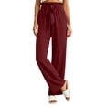 cfhntfmh Summer Pants for Women Ruffle High Waist Adjustable Knot Pants ...