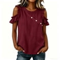 cfhntfmh Summer Tops for Women Loose Short Sleeve Round Neck Shirts ...