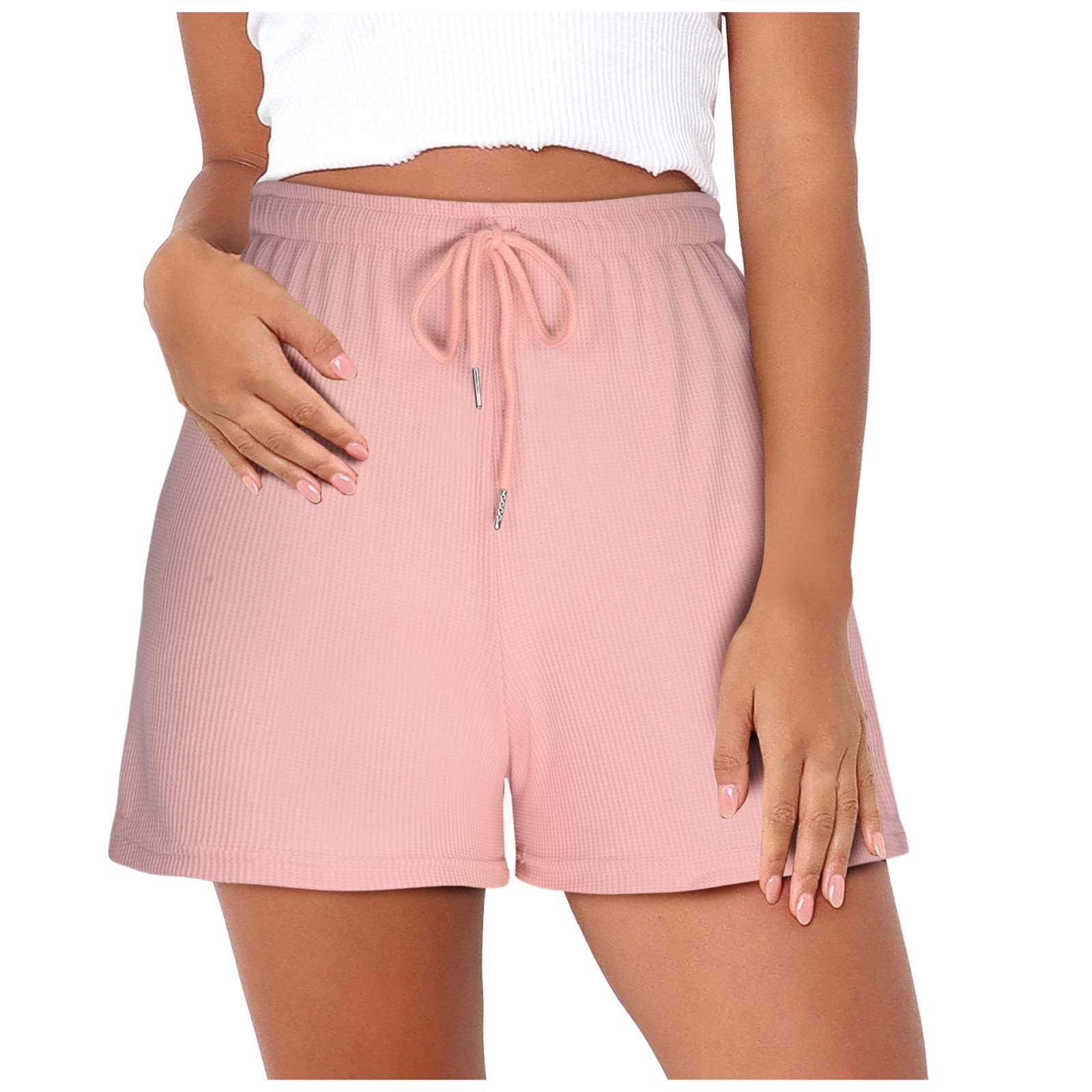 cfhntfmh Sweat Shorts for Women Plus Size Elastic Waist Lounge Shorts ...