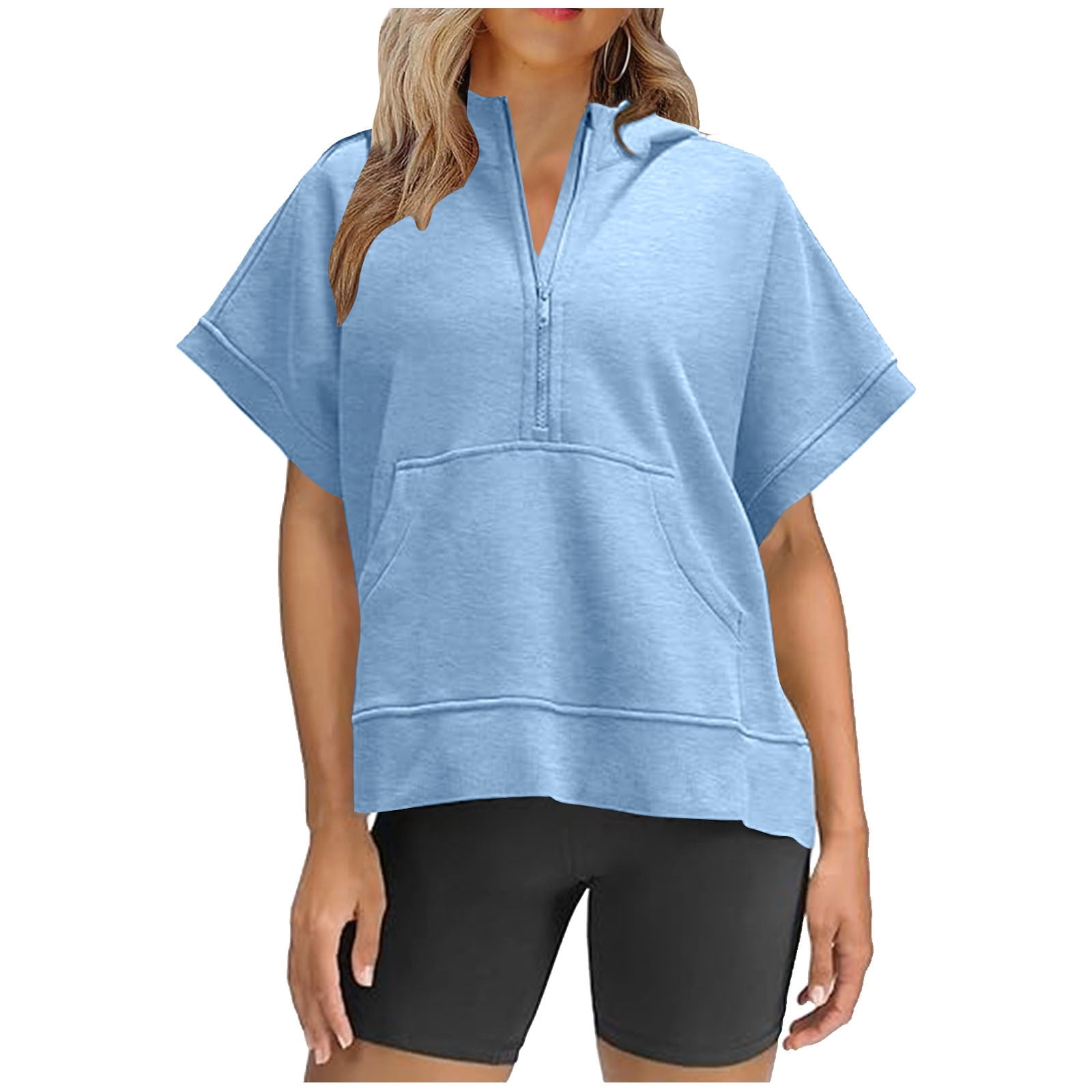 cfhntfmh Sweatshirts for Womens Short Sleeve Pullover Tops Summer ...