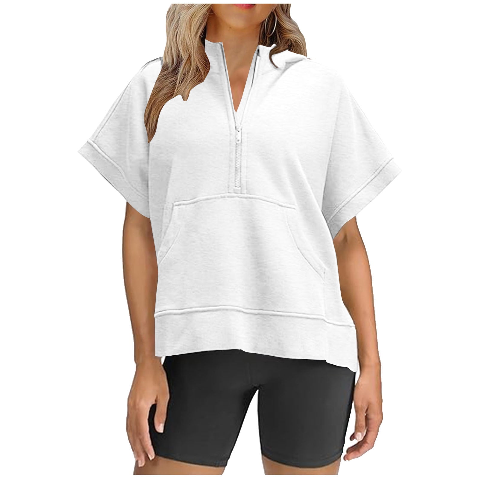 cfhntfmh Sweatshirts for Womens Short Sleeve Pullover Tops Summer ...