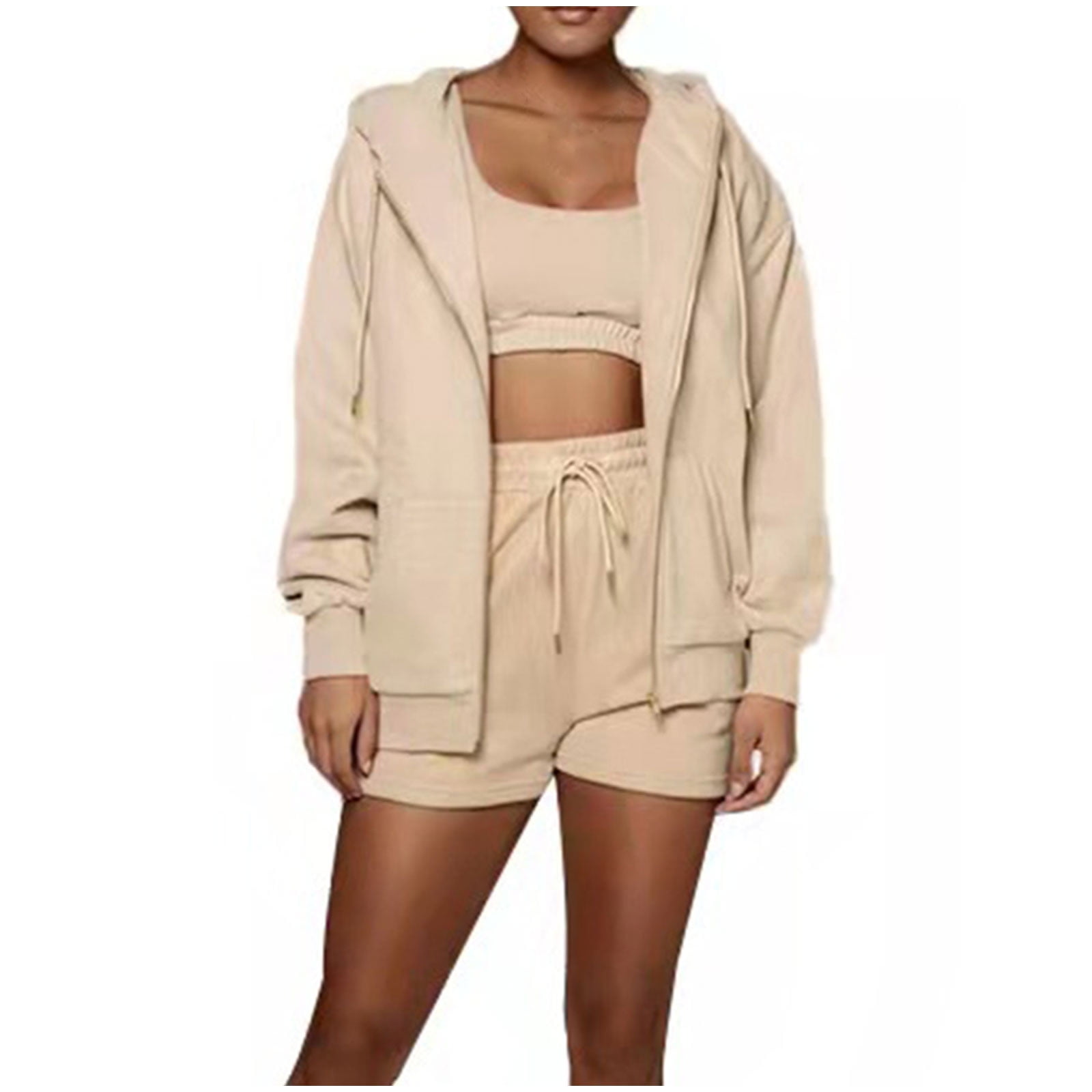 cfhntfmh Sweatsuit for Women 2 Piece Outfits Long Sleeve Zipper ...