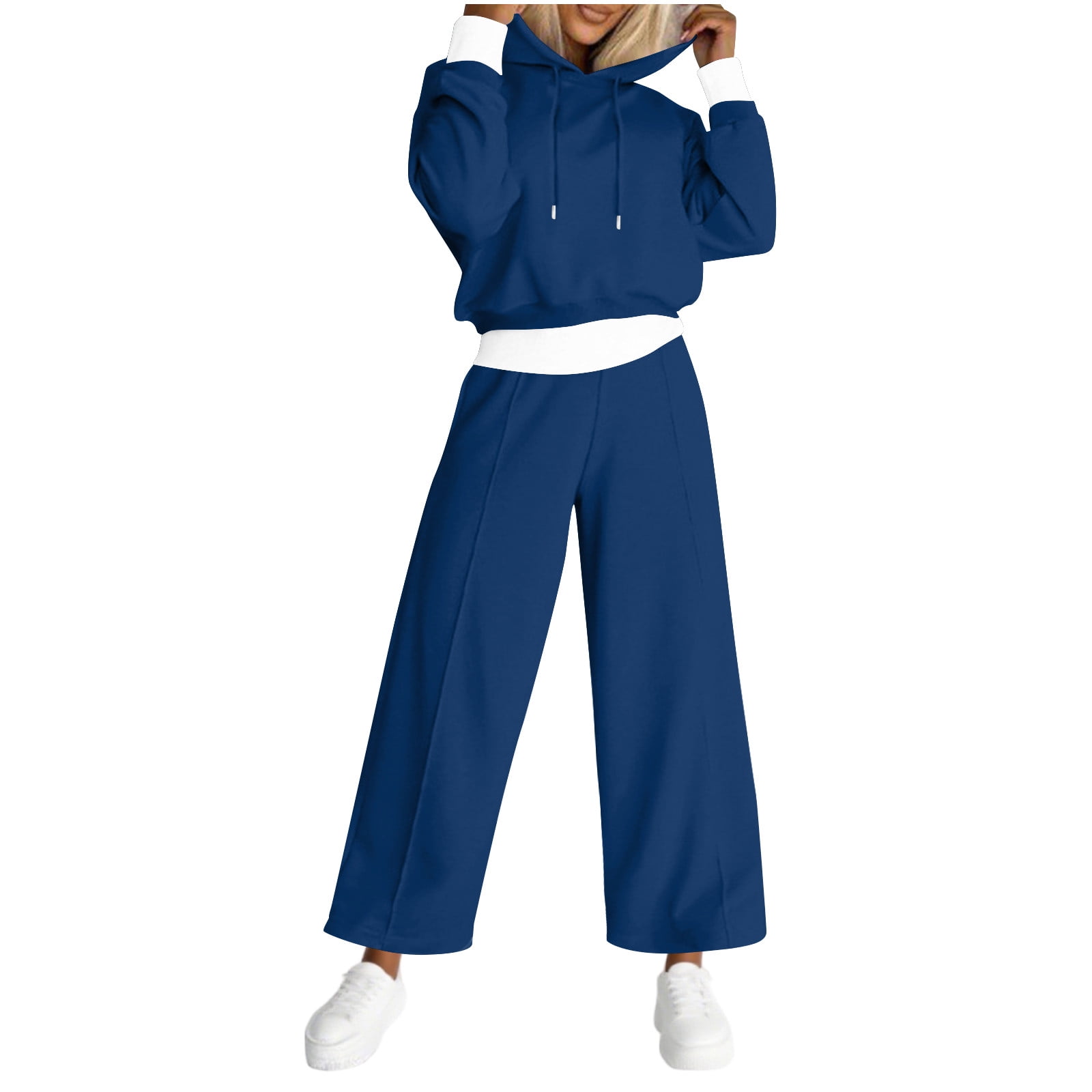 cfhntfmh Tracksuits for Women Set Sweatsuits Crop Hoodie Lounge Sets ...