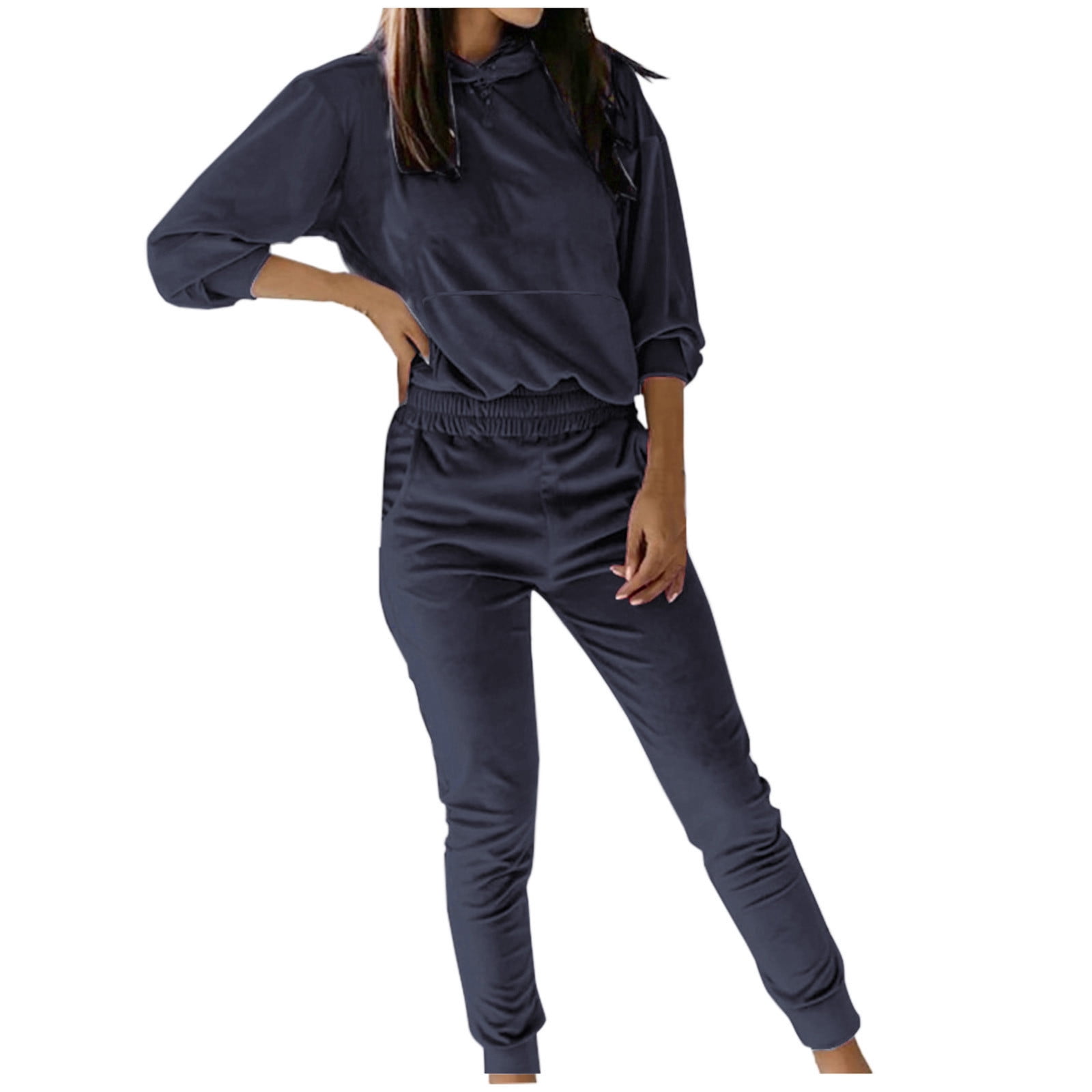 cfhntfmh Velour Tracksuit Womens 2 Pieces Joggers Outfits Jogging ...