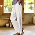 cfhntfmh Wide Leg Pants for Women Cotton Linen Flowy Palazzo Pants ...