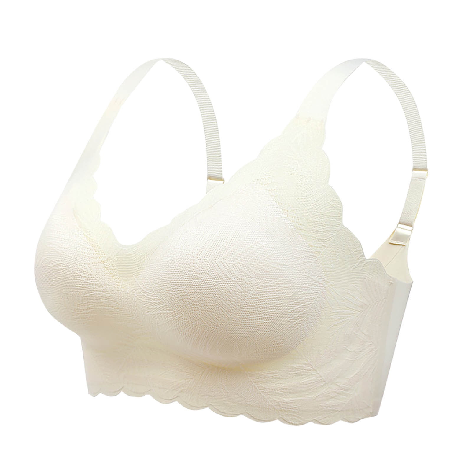 cfhntfmh Wireless Bras for Women Soft Breathable High Impact Scalloped ...
