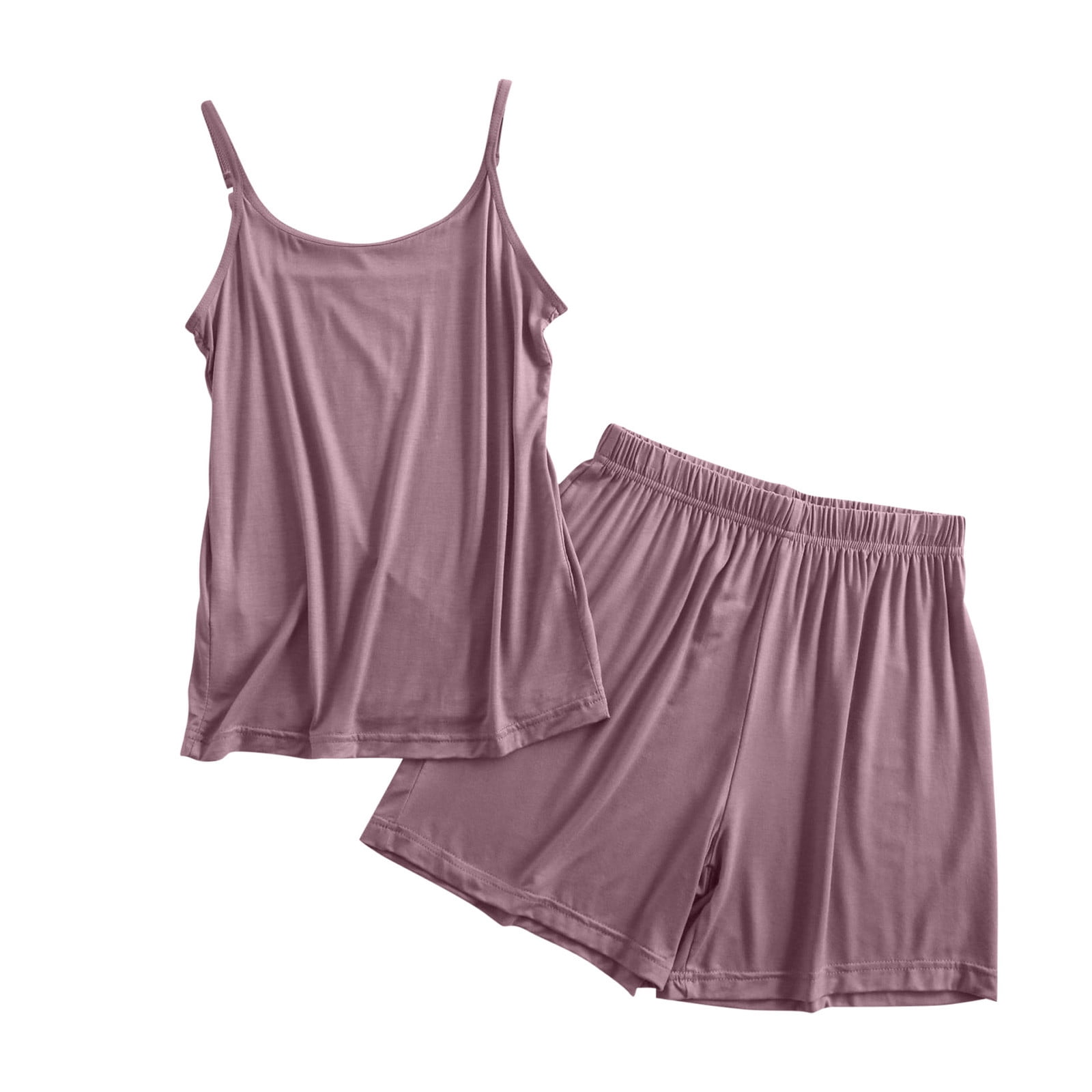 cfhntfmh Women Cami Pajama Set Scoop Neck Camisole Sleepwear 2 Piece ...