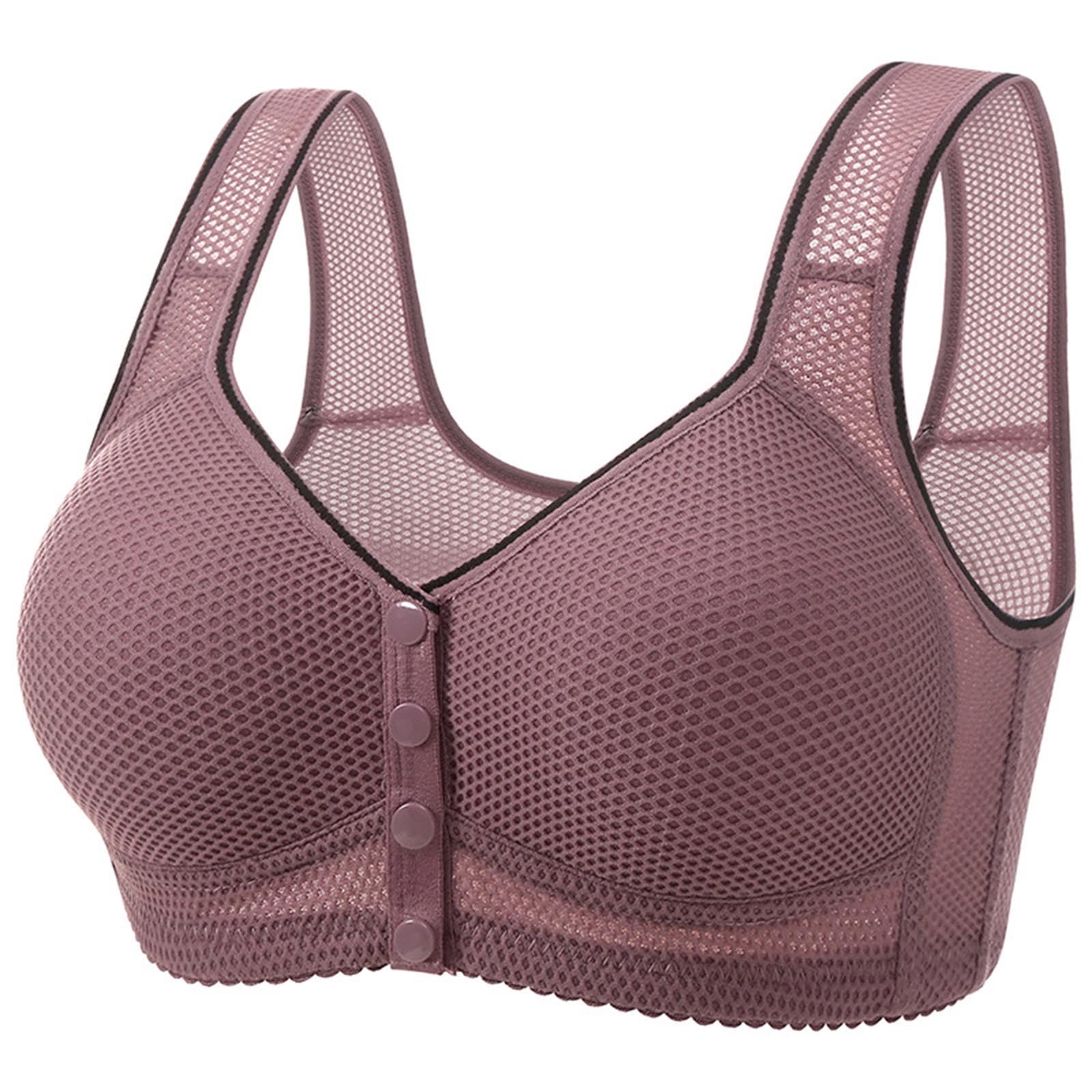 cfhntfmh Women's Plus Size Front Closure Bras Full Coverage Unpadded Wireless Everyday Bras with ...