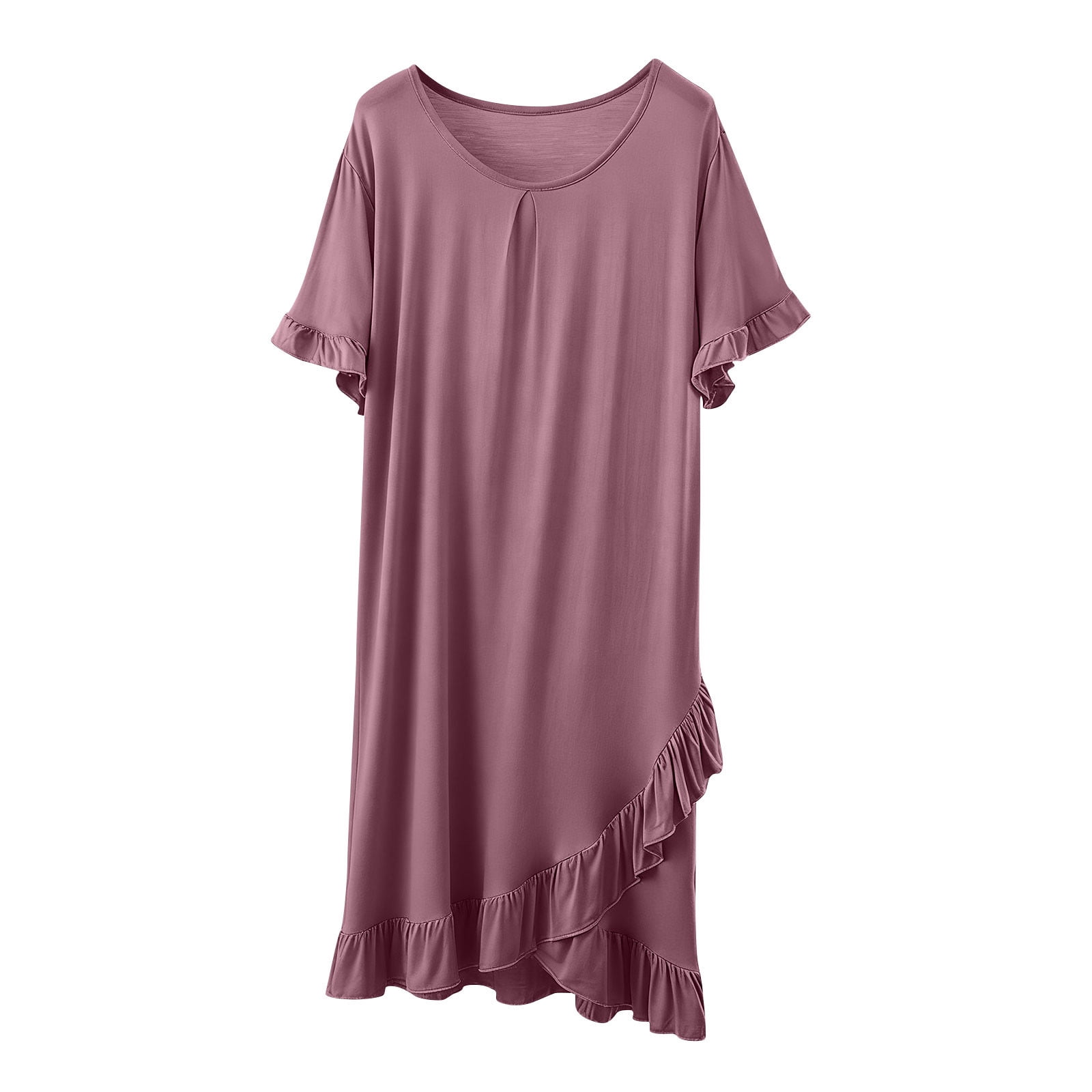 cfhntfmh Women's Short Sleeve Nightshirt Summer Loose Comfy Nightgown ...
