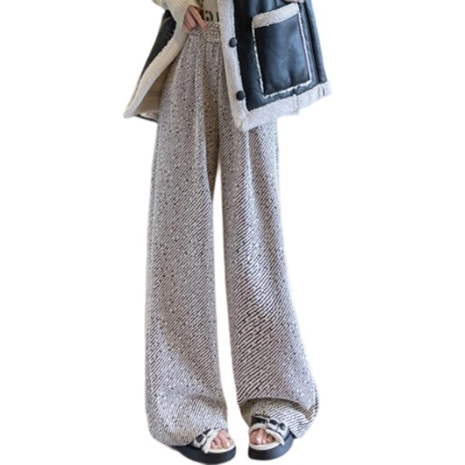 cfhntfmh Women's Winter Fall Sweatpants High Waisted Wide Leg Casual ...