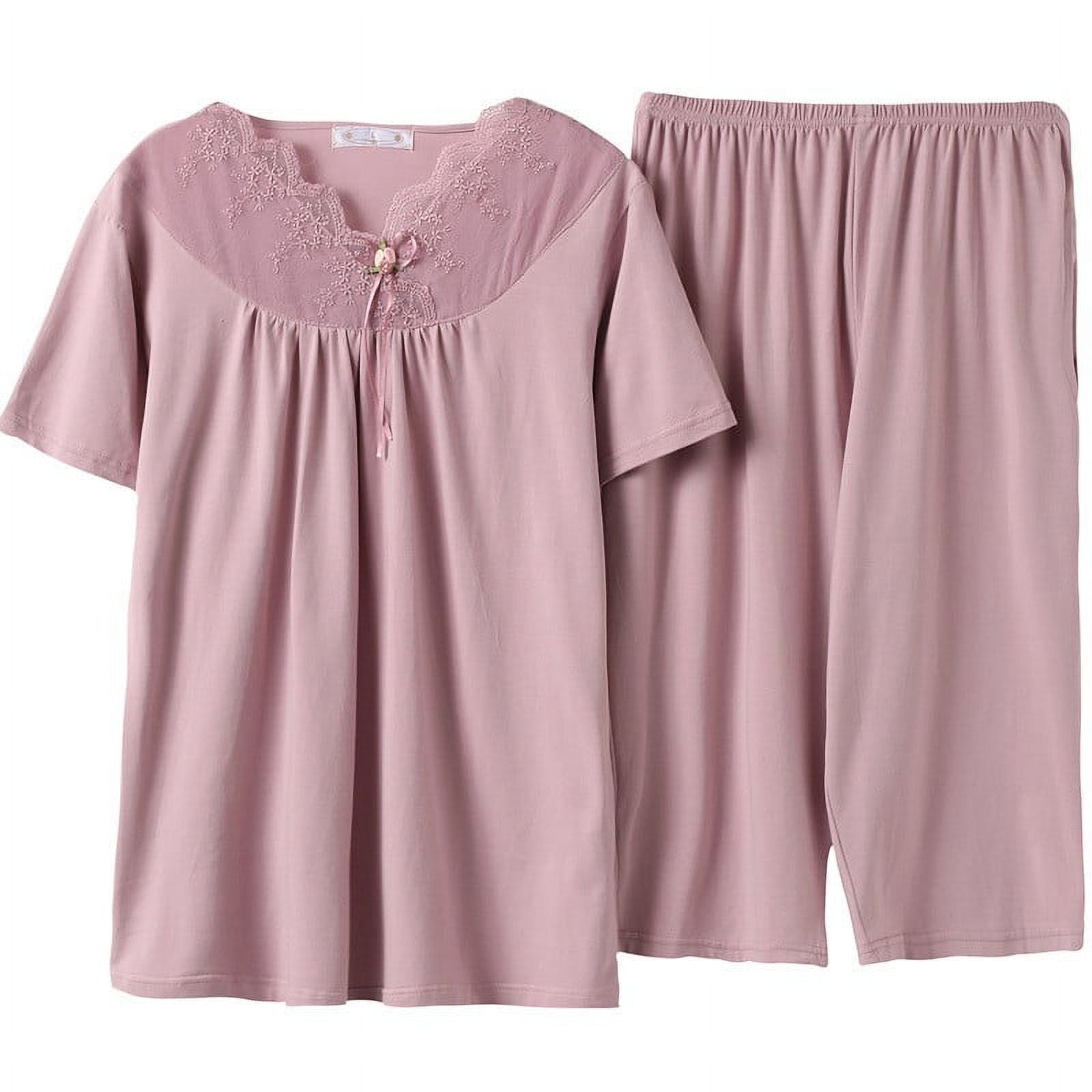 cfhntfmh Womens 2 Piece Pajama Sets Sleepwear Lounge Lace Pleated Short ...