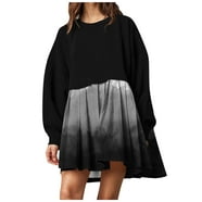 Msk Crew Neck Dress With Patterned Sleeve,Womens - Walmart.com