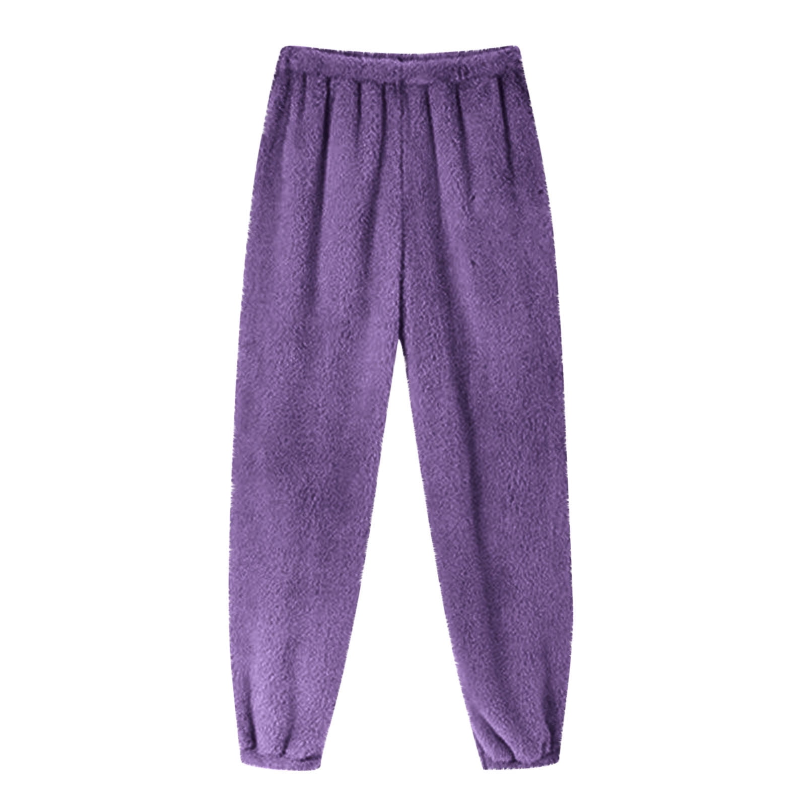 cfhntfmh Womens Fluffy Pajama Pants Fuzzy Fleece Soft Comfy Lounge ...
